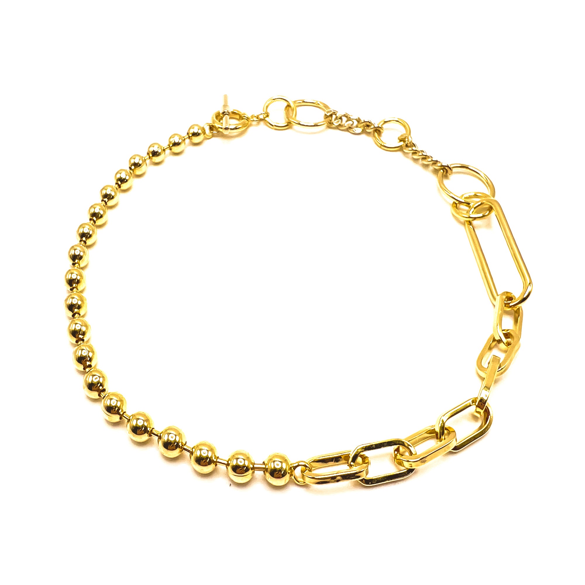 Mixed Thick Ball Link Chains Necklace, Mixed Up Bold Link Necklace | M ...