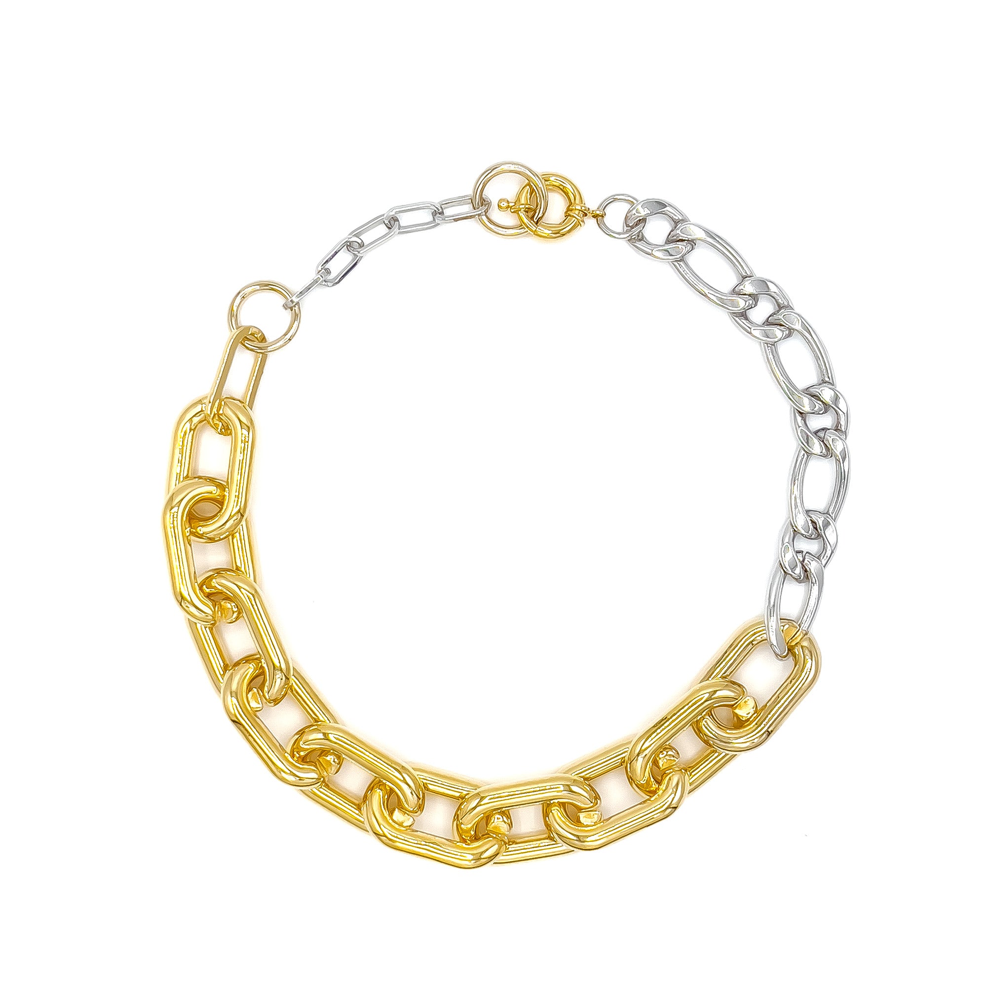 Mixed Large Link Chain Necklace, Mixed Up Oversized Lightweight Link N ...